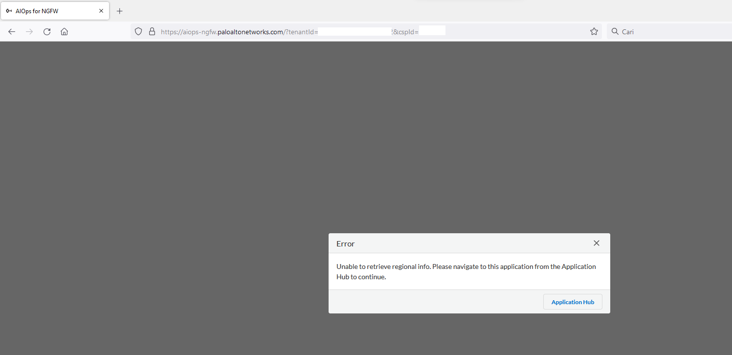 Solved: LIVEcommunity - Error Access to AIOPS for NGFW Apps - LIVEcommunity - 509745